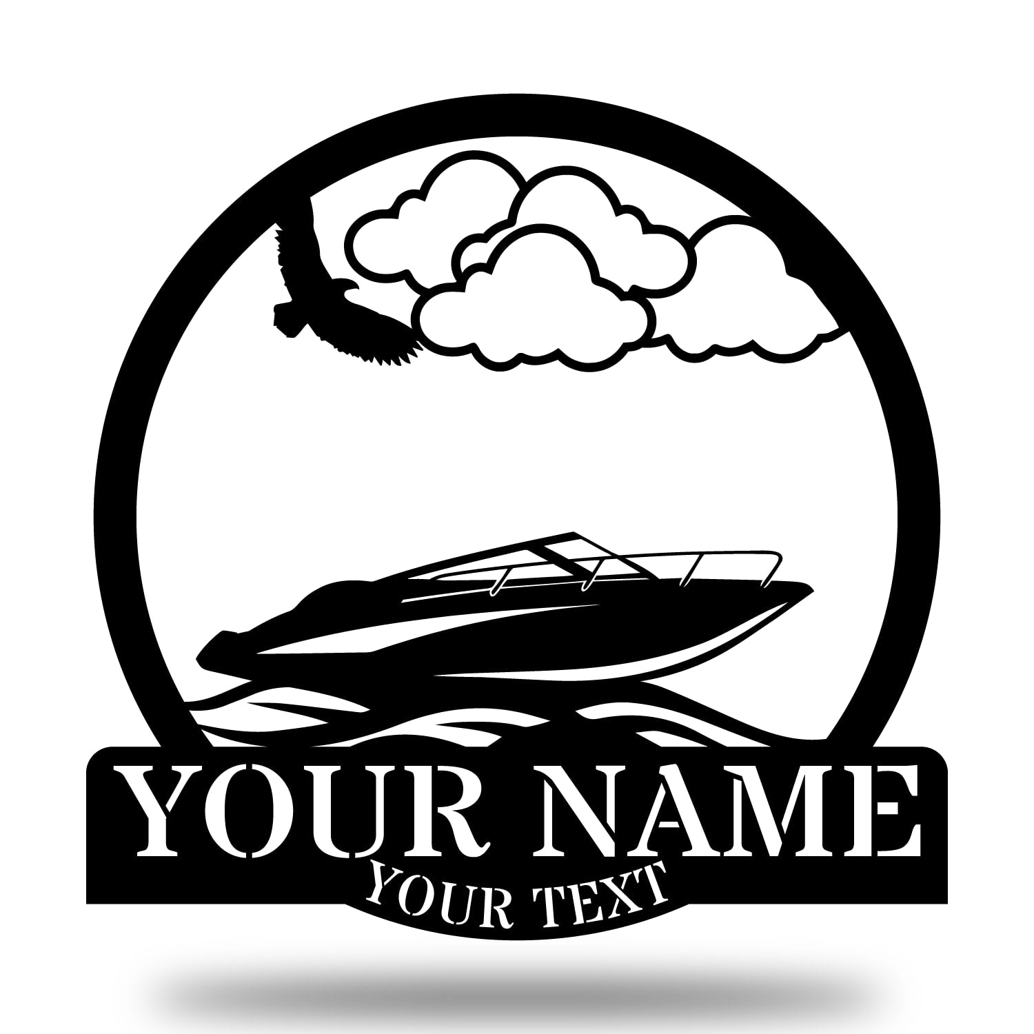 Custom Speed Boat Metal Sign - Personalized Speed Boat Sign Decoration ...