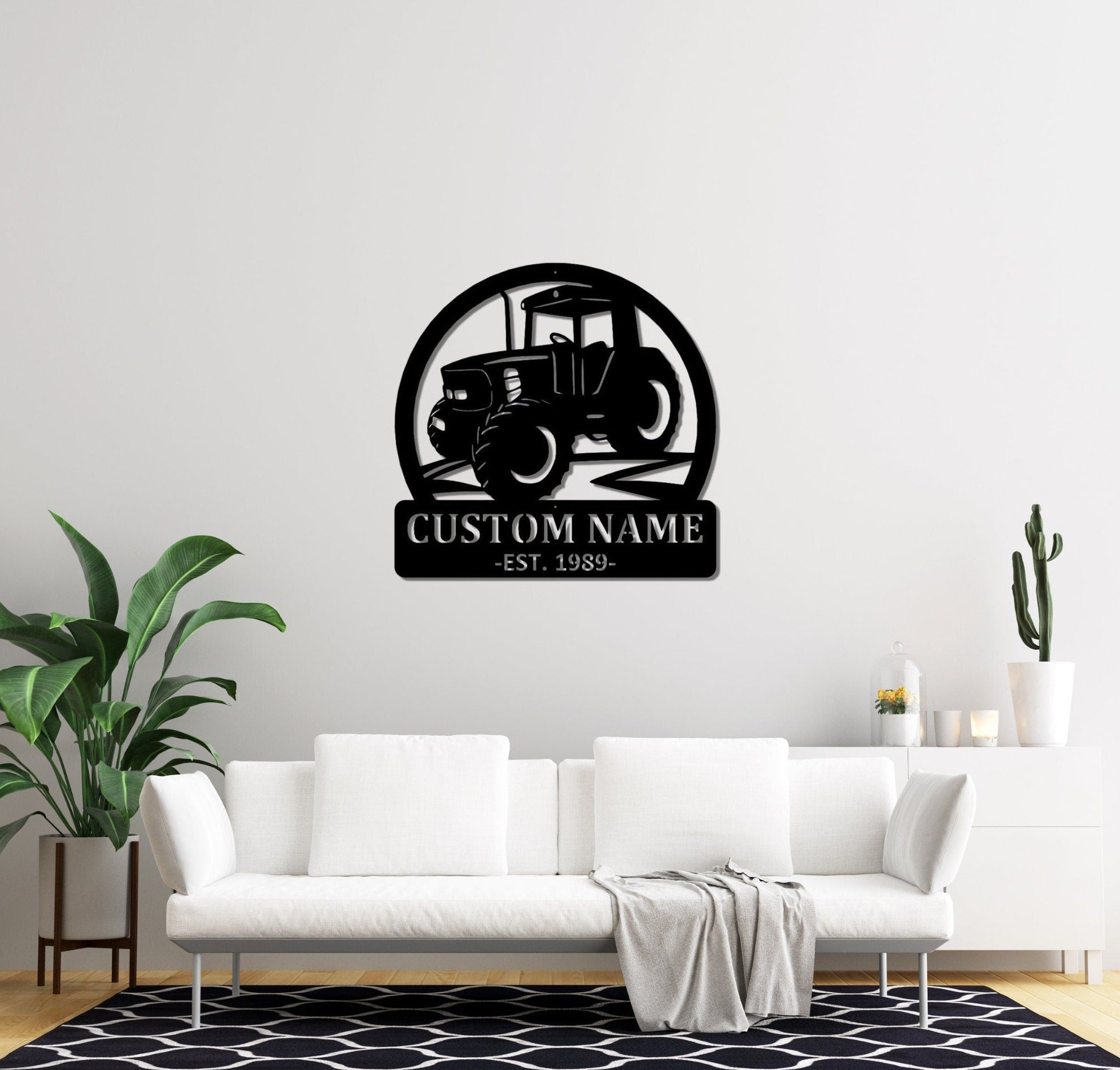 Custom Tractor Sign Metal Decor Customizable Farm Tractor Decor Establ ...