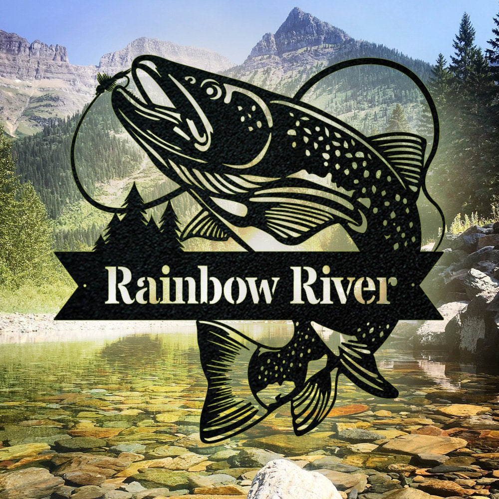 Custom Trout Fishing Metal Sign - Outdoor Decor Metal Wall Art - Metal ...