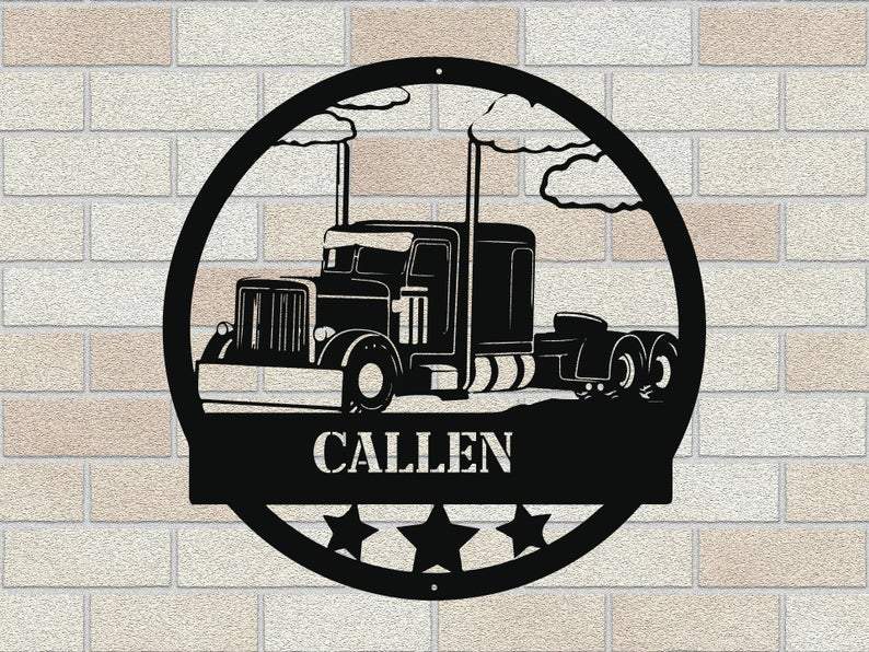 Custom Truck Custom Text Vehicle Metal Sign - Metal Decor Wall Art - H ...