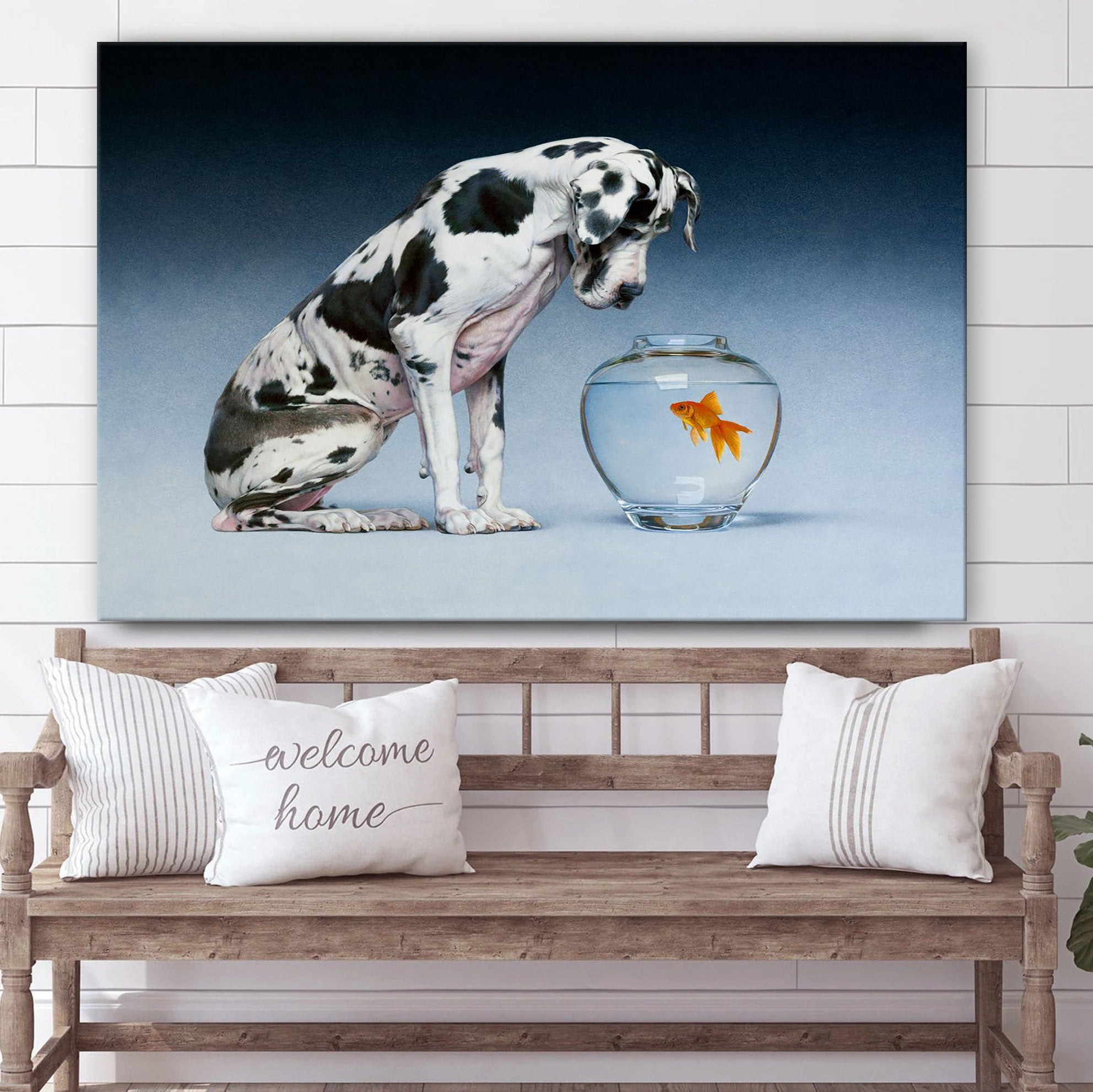 Dane And Fish Canvas Wall Art - Christian Wall Decor – Ciaocustom