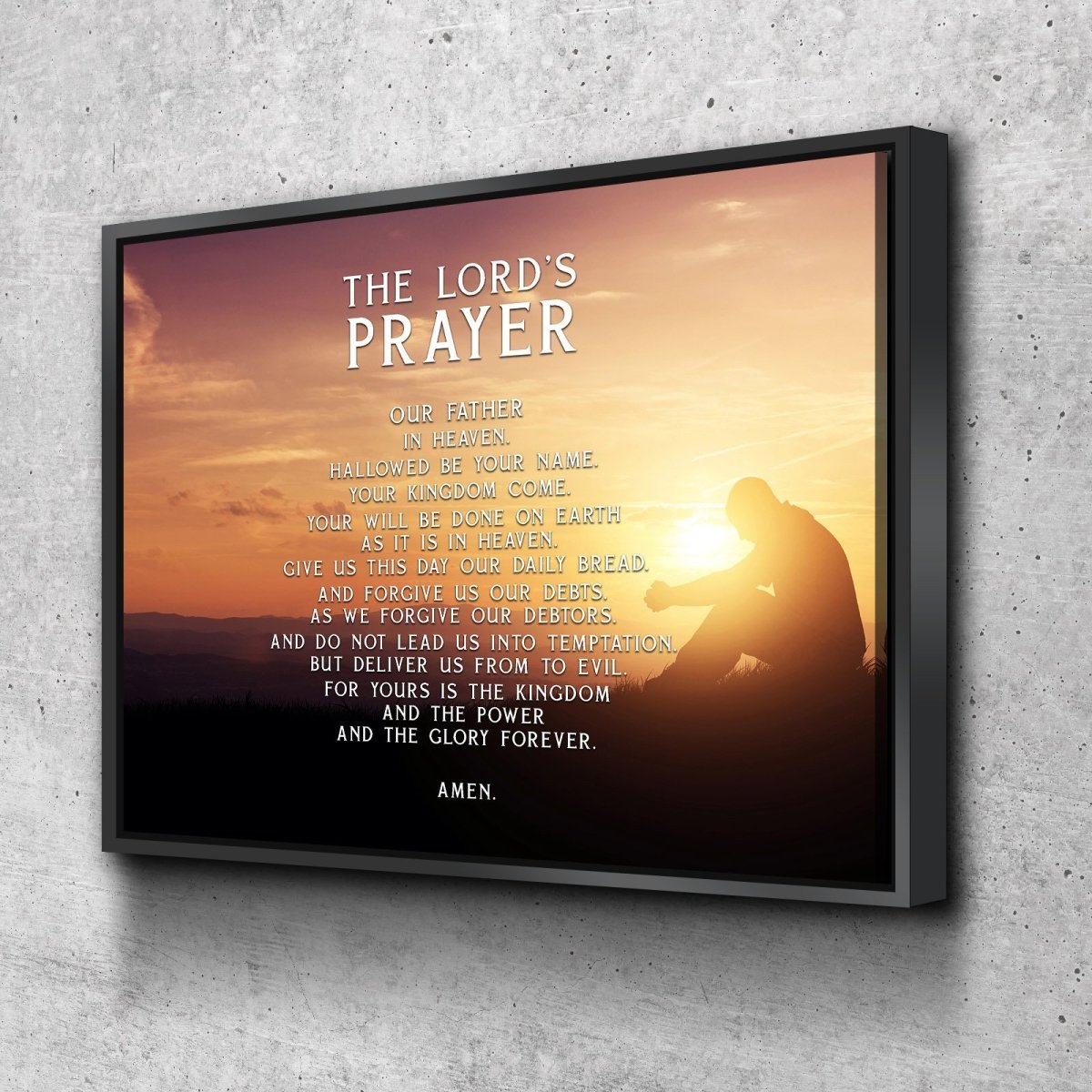 Deep Prayer & The Lords Prayer Wall Art - Christian Canvas Wall Art ...