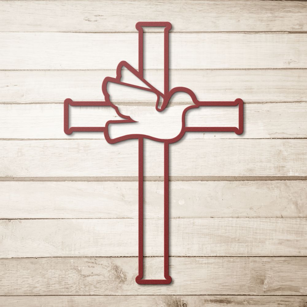 Dove & Cross Metal Sign - Christian Metal Wall Art - Religious Metal W ...