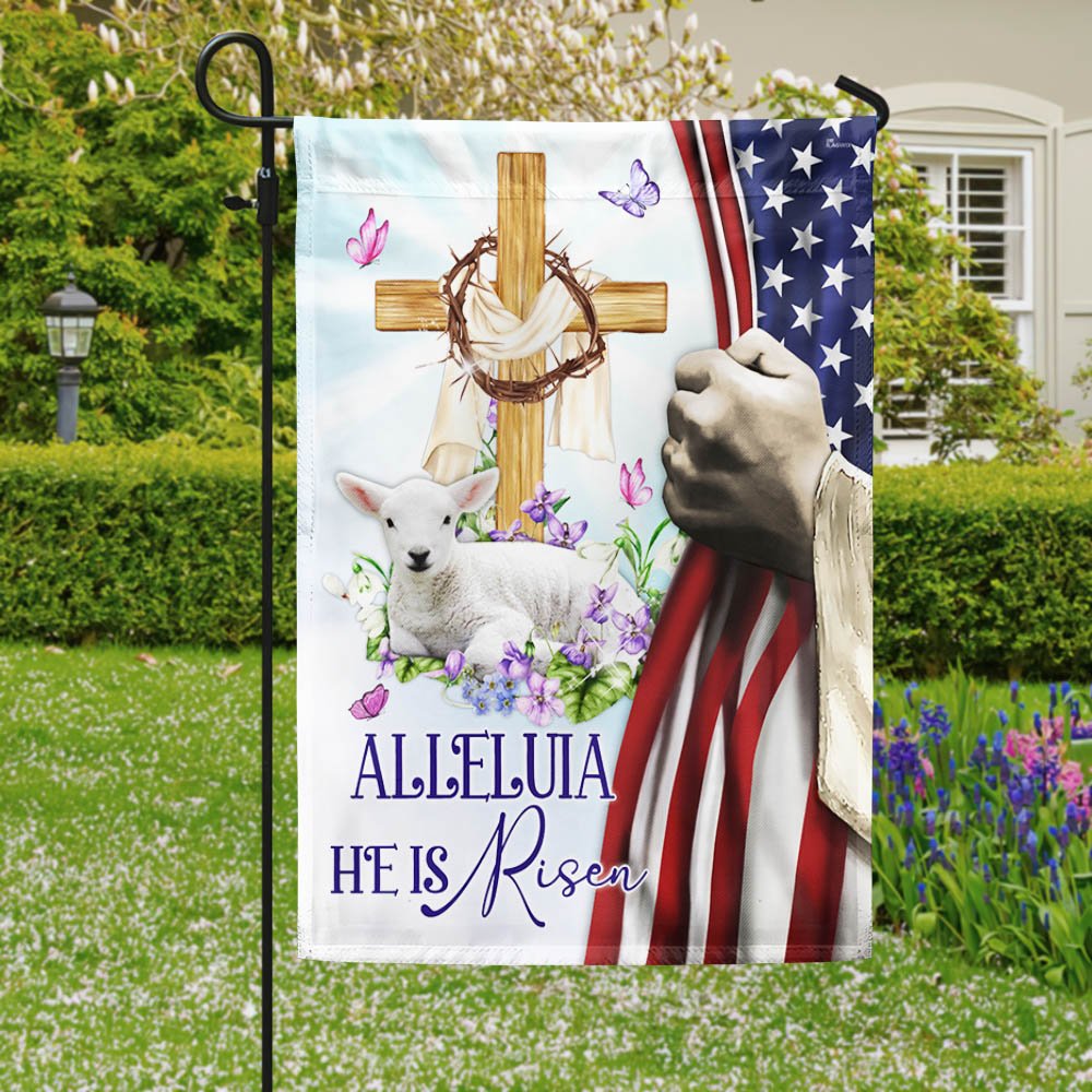 Easter Cross Resurrection Of Jesus He Is Risen Flag - Religious Easter ...