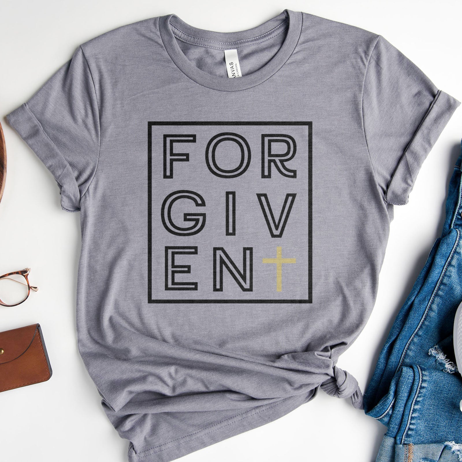 Forgiven Silhouette Tee Shirts For Women - Christian Shirts for Women ...