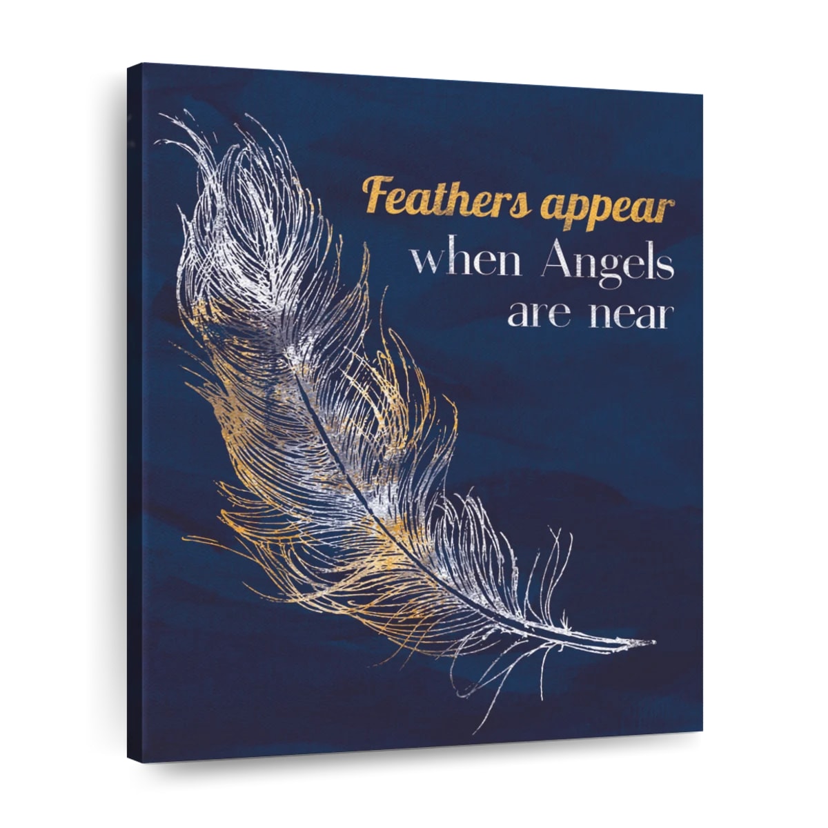 Feathers Appear When Angels Are Near Canvas Wall Art - Christian Wall ...