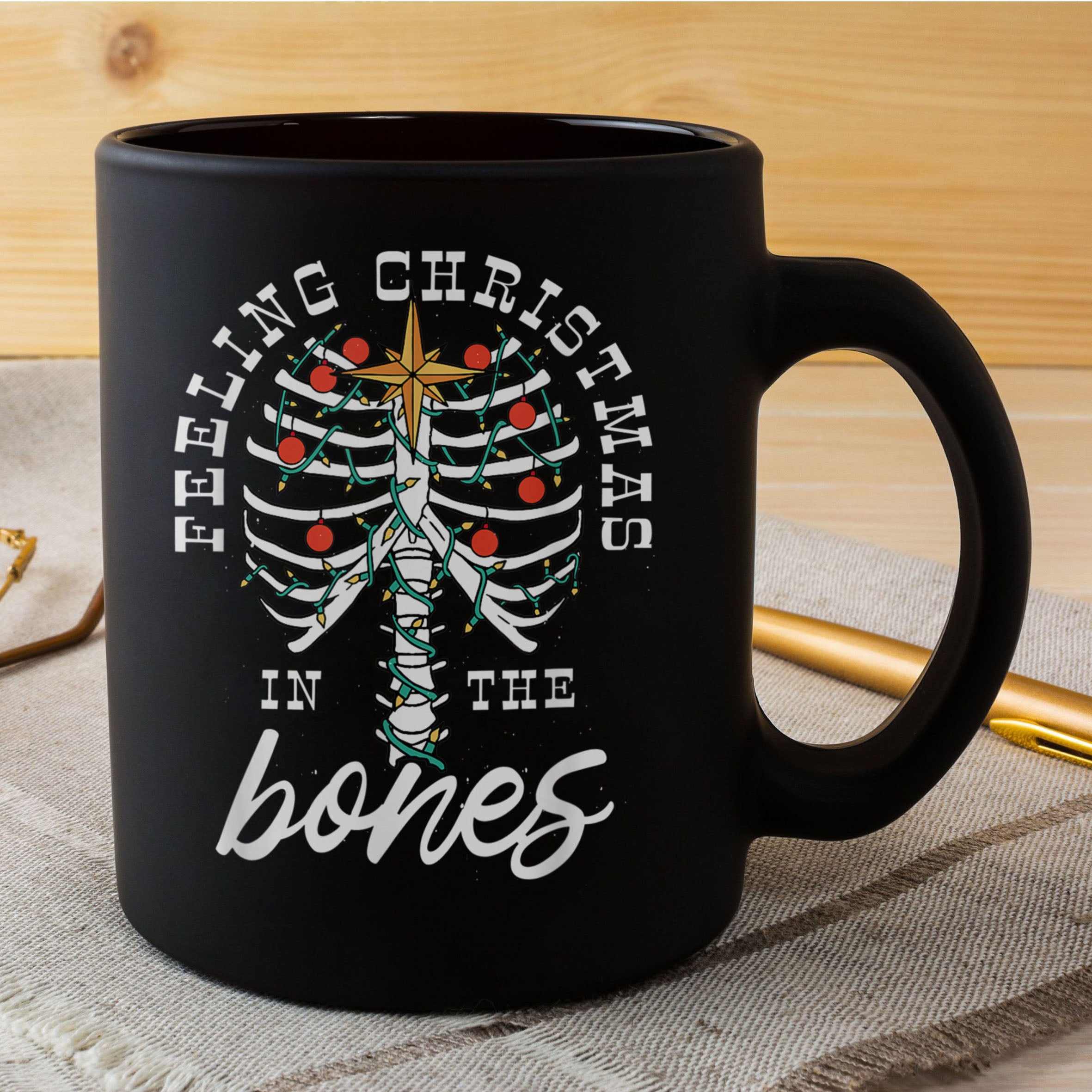 Feeling Christmas In My Bones Funny Rib Cage Decorations Mug – Ciaocustom