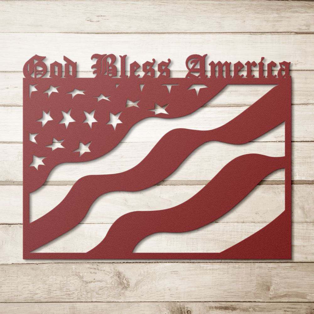 Flag God Bless America Metal Sign - Christian Metal Wall Art - Religio ...