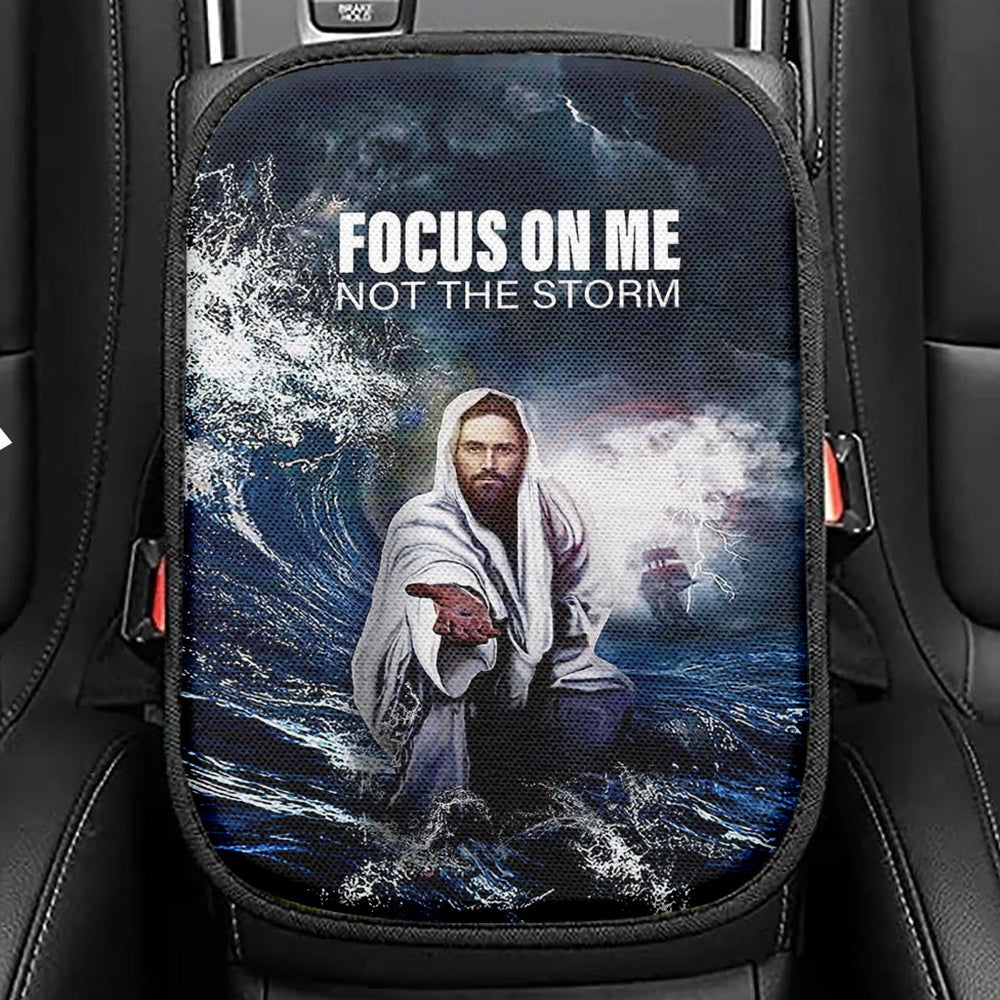 Focus On Me Not The Storm Jesus Seat Box Cover, Jesus Car Center Conso ...