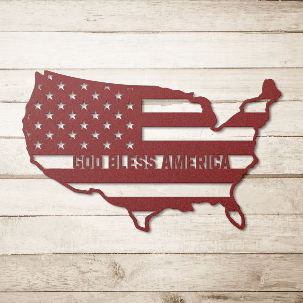 God Bless America Metal Sign - Christian Metal Wall Art - Religious Me ...