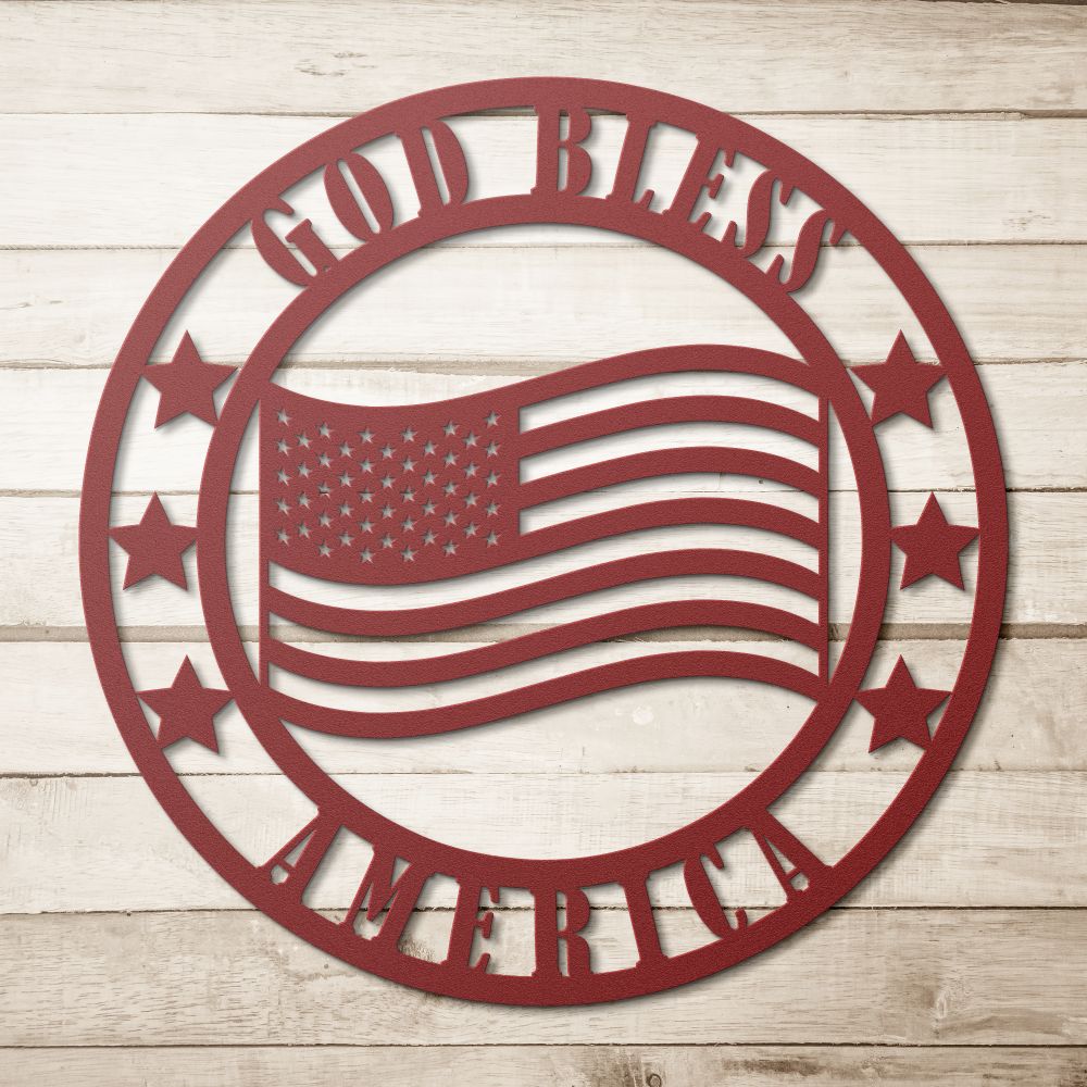 God Bless America Metal Sign 1 - Christian Metal Wall Art - Religious ...
