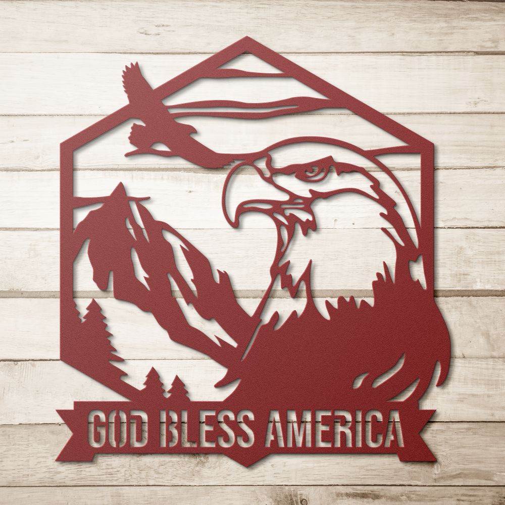 God Bless America Metal Sign 2 - Christian Metal Wall Art - Religious ...