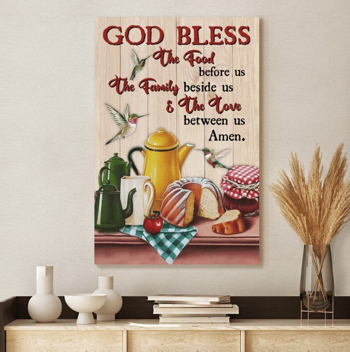 God Bless The Food Before Us Jesus Canvas Posters - Christian Wall Pos ...