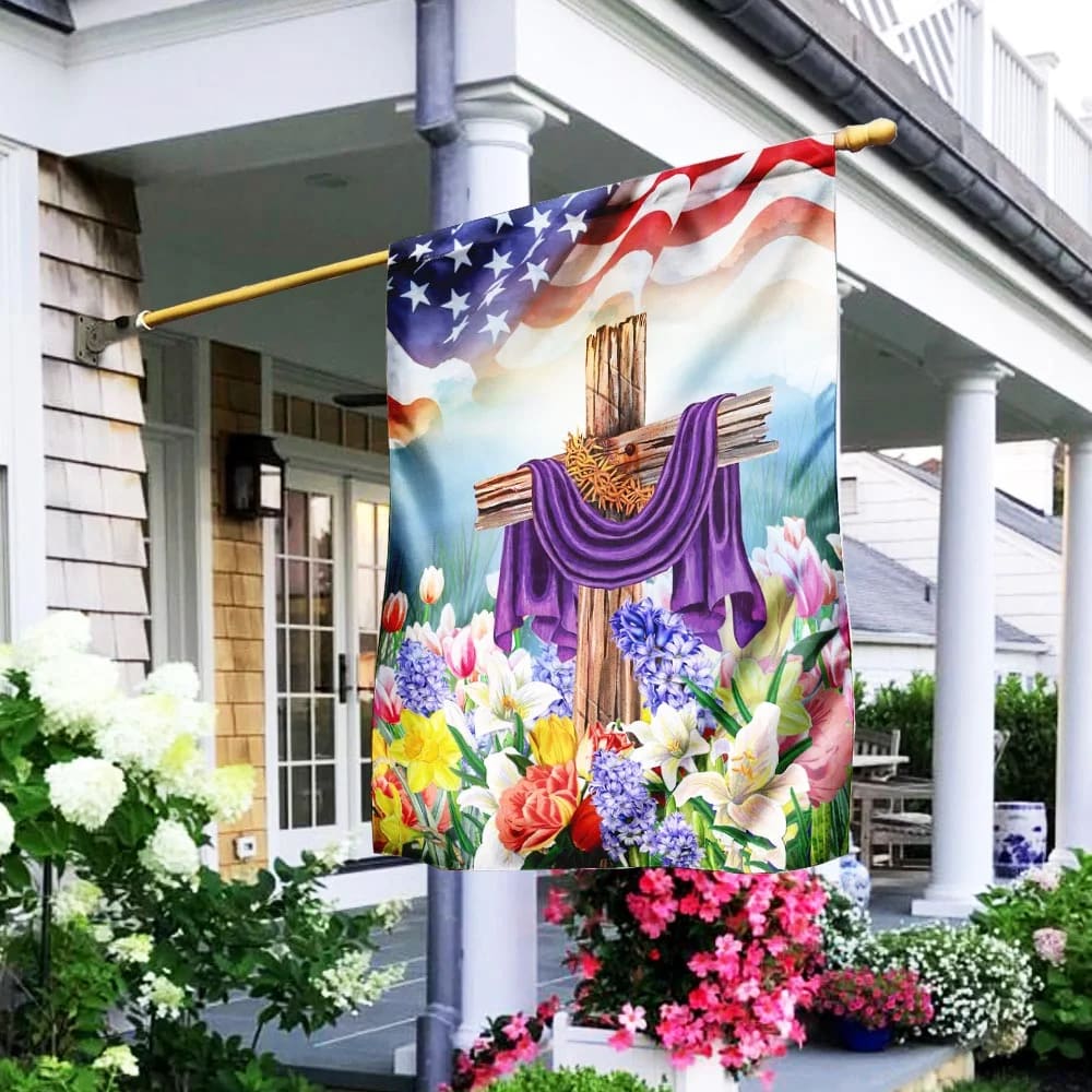 God Jesus Christian Easter Flag - Easter House Flags - Christian Easte ...