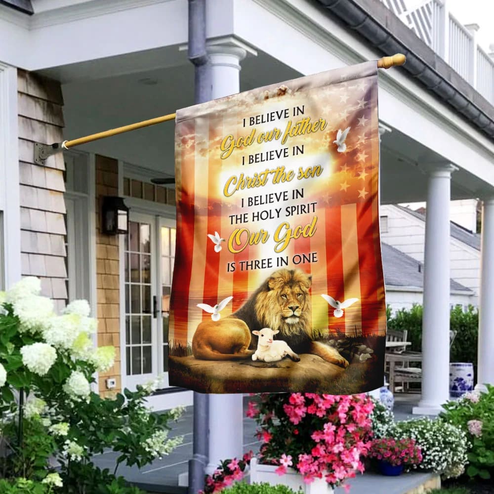 God Lion And Lamb Easter Flag - Easter House Flags - Christian Easter ...