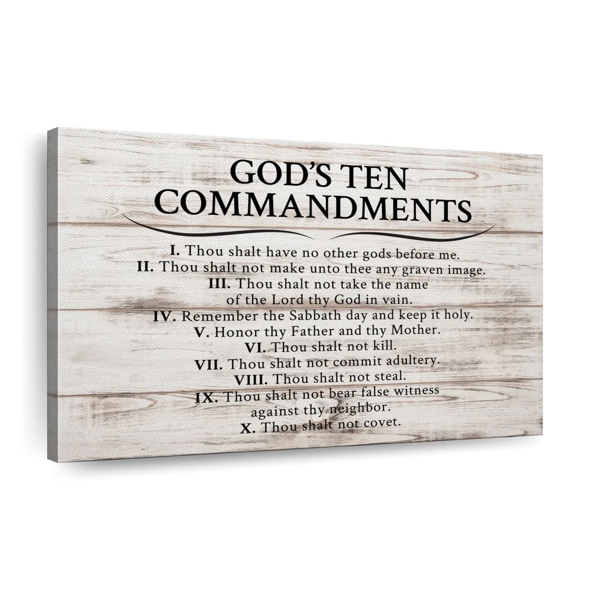 God's Ten Commandments Canvas Wall Art - Christian Canvas Wall Art - R ...