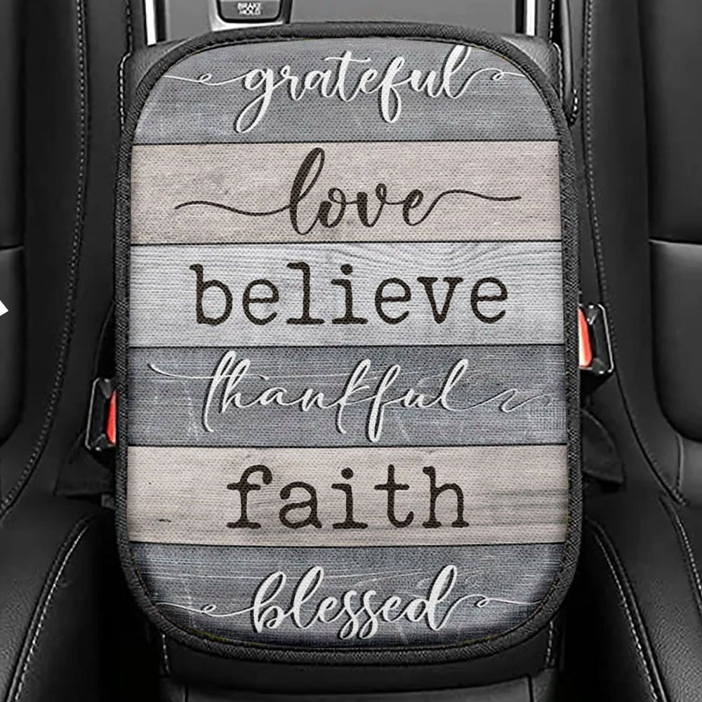 Grateful Love Believe Thankful Faith Blessed Seat Box Cover, Bible Ver ...