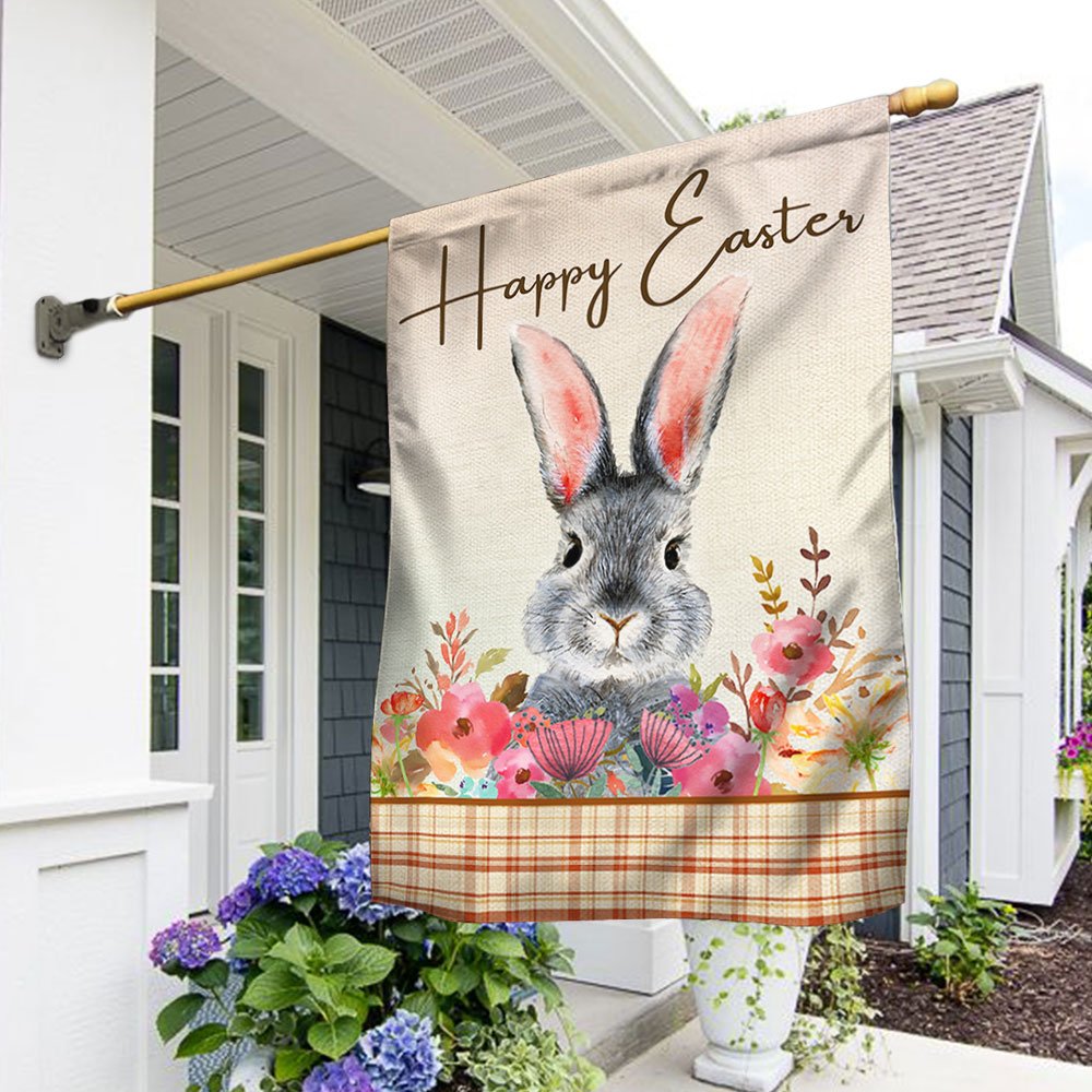 Happy Easter Bunny Rabbit Flag - Religious Easter House Flags - Christ ...