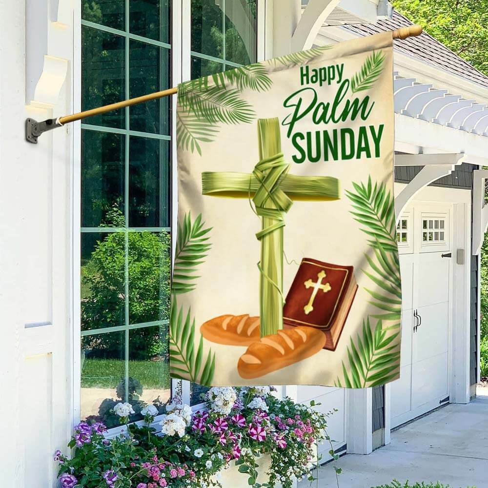 Happy Palm Sunday Jesus Is The Resurrection Happy Easter Flag - Religi ...