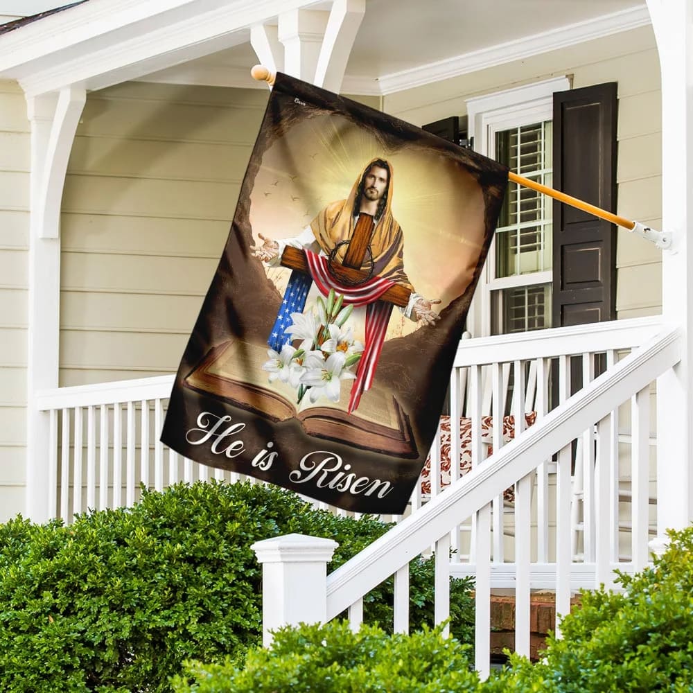 He Is Risen Jesus Christ House Flags - Christian Garden Flags - Outdoo ...