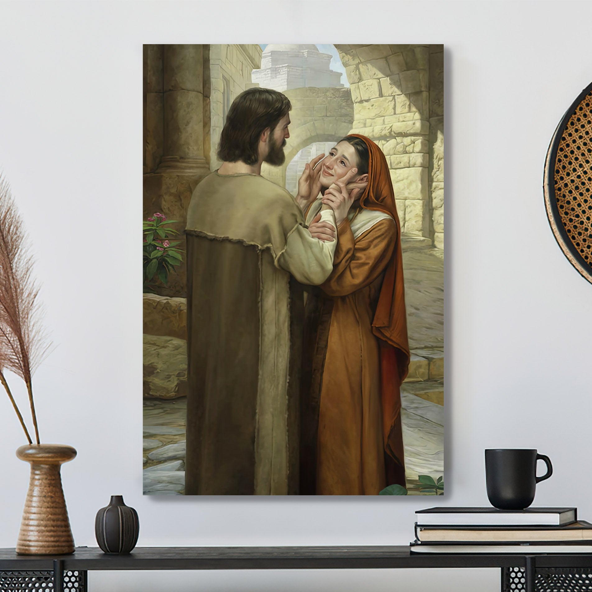 Jesus Wiping Away Tears - Jesus Canvas Poster - Christian Wall Art - C ...