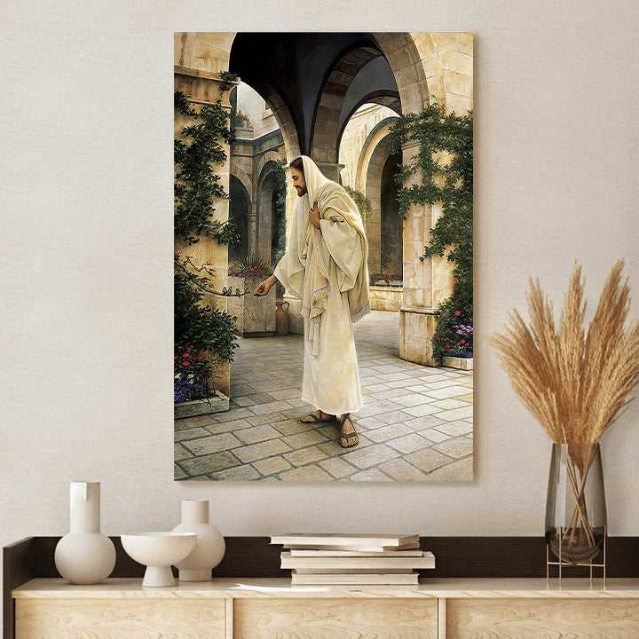 In His Constant Care Canvas Wall Art - Jesus Canvas Pictures - Christi ...
