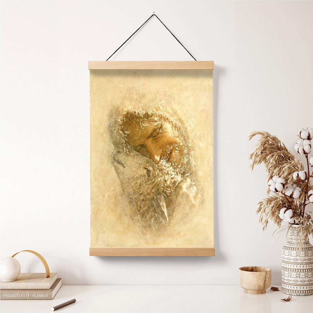 Jesus And The Lamb Picture - Found Portrait Hanging Canvas Wall Art ...