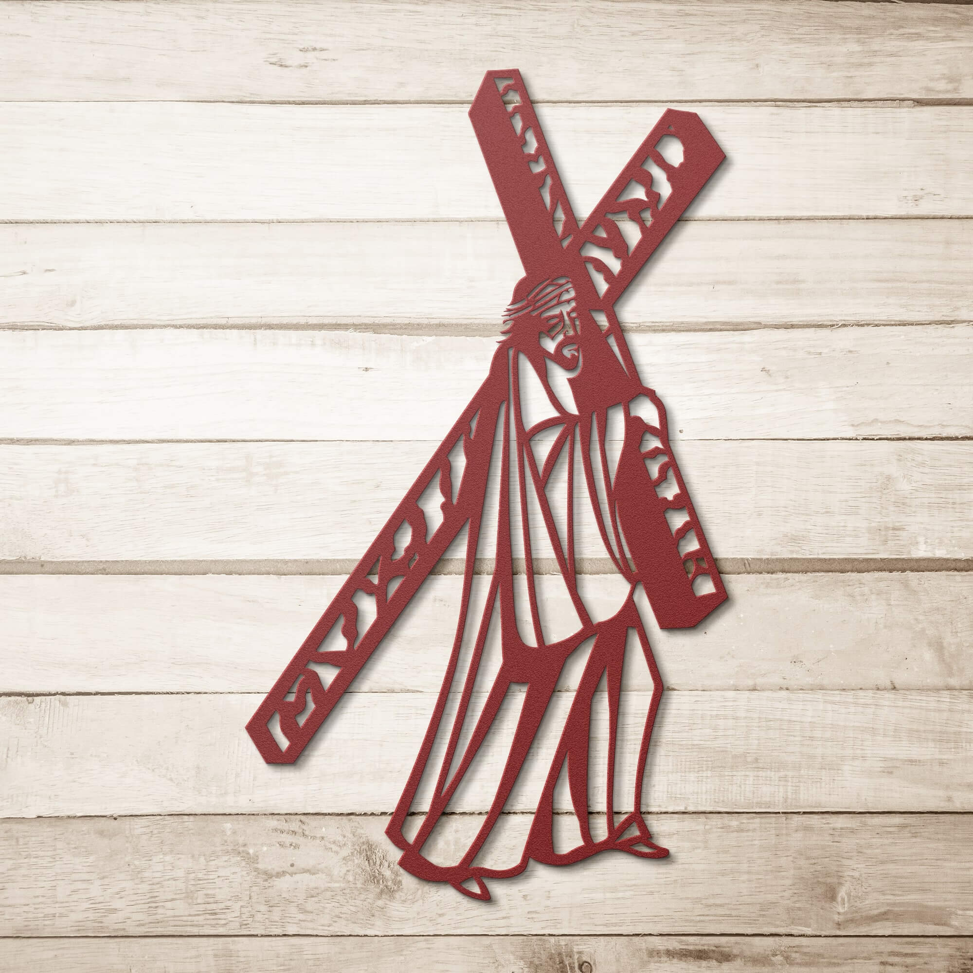 Jesus Carrying Cross Metal Sign 2 - Christian Metal Wall Art - Religio ...