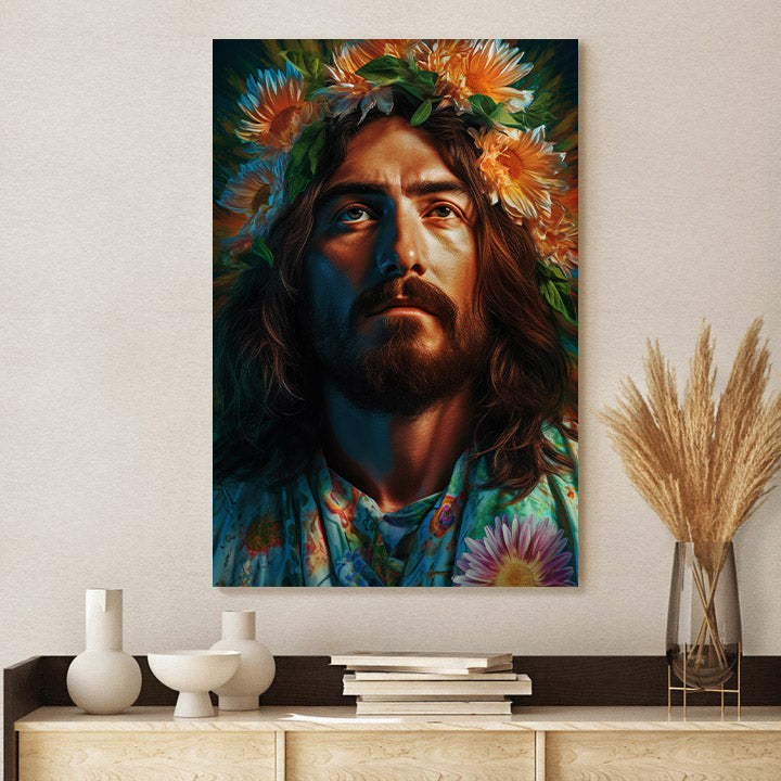 Jesus Christ And Flower - Canvas Picture - Jesus Christ Canvas - Chris ...