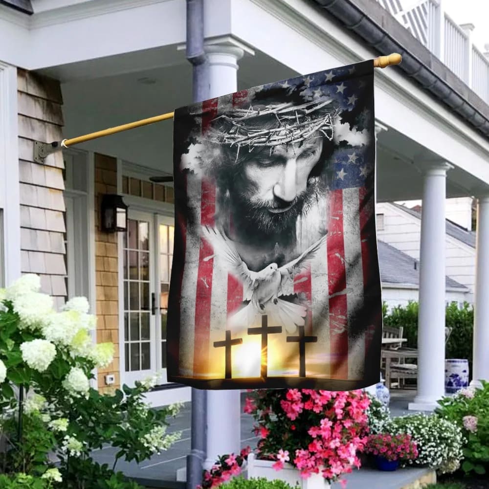 Jesus Christ Bird Cross Flag - Outdoor Christian House Flag - Christia ...