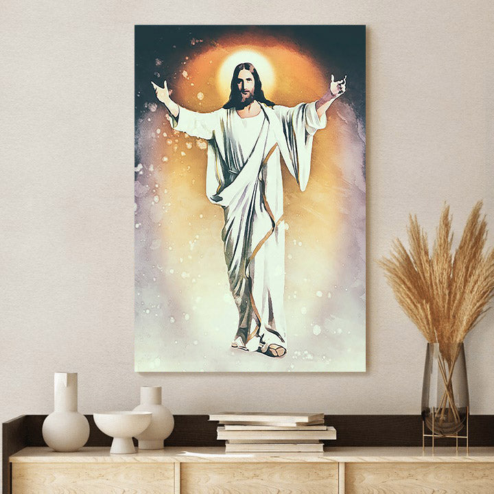 Jesus Christ Blessing Canvas Wall Art - Jesus Portrait Picture - Relig ...