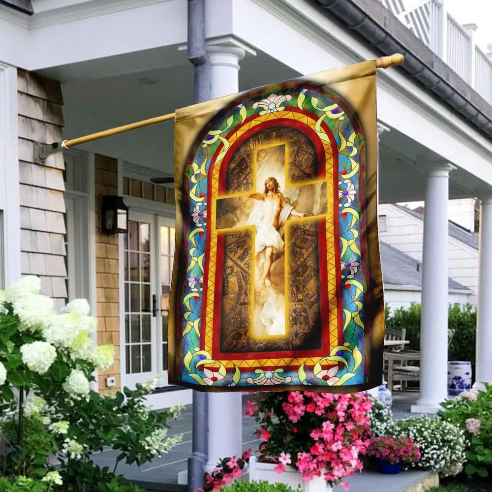 Jesus Christ Cross Flag - Outdoor Christian House Flag - Christian Gar ...