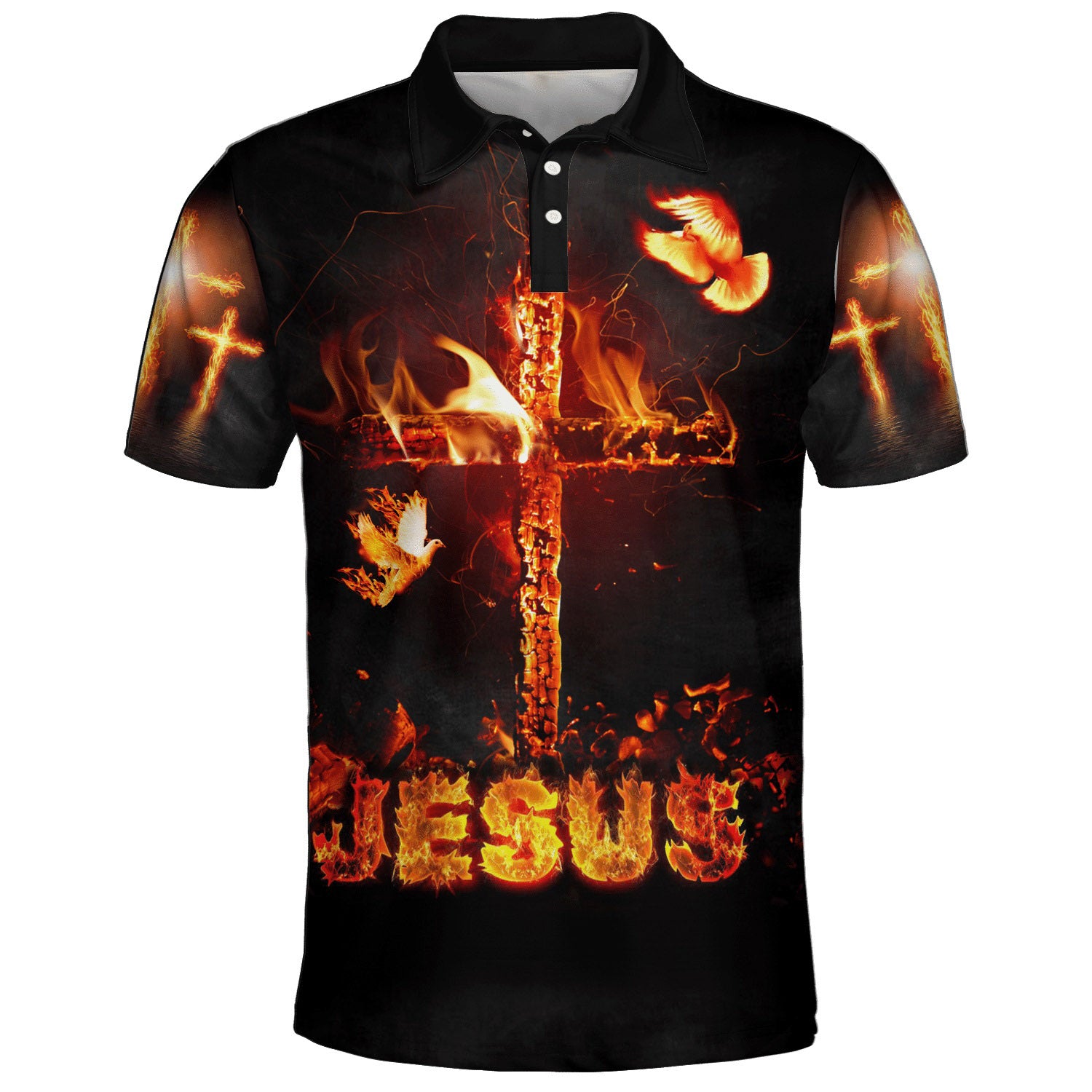 Jesus Christ Cross Polo Shirt - Christian Shirts & Shorts – Ciaocustom