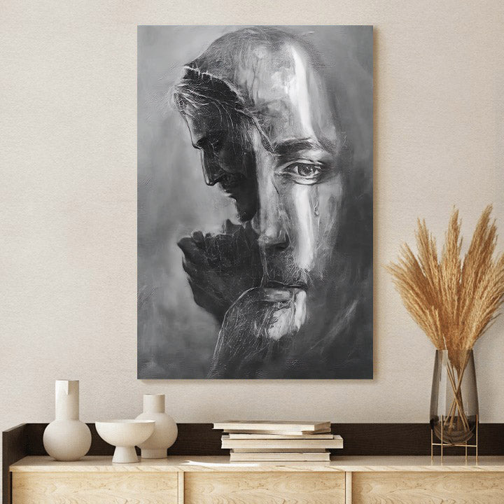 Jesus Christ Crying The Lords Prayer Canvas Pictures - Jesus Painting ...