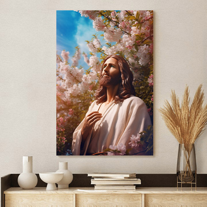 Jesus Christ Enjoying Spring 1 - Jesus Canvas Pictures - Christian Wal – Ciaocustom
