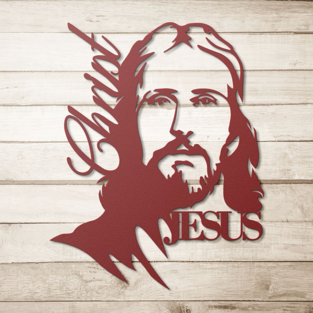 Jesus Christ Face Metal Sign - Christian Metal Wall Art - Religious Me ...