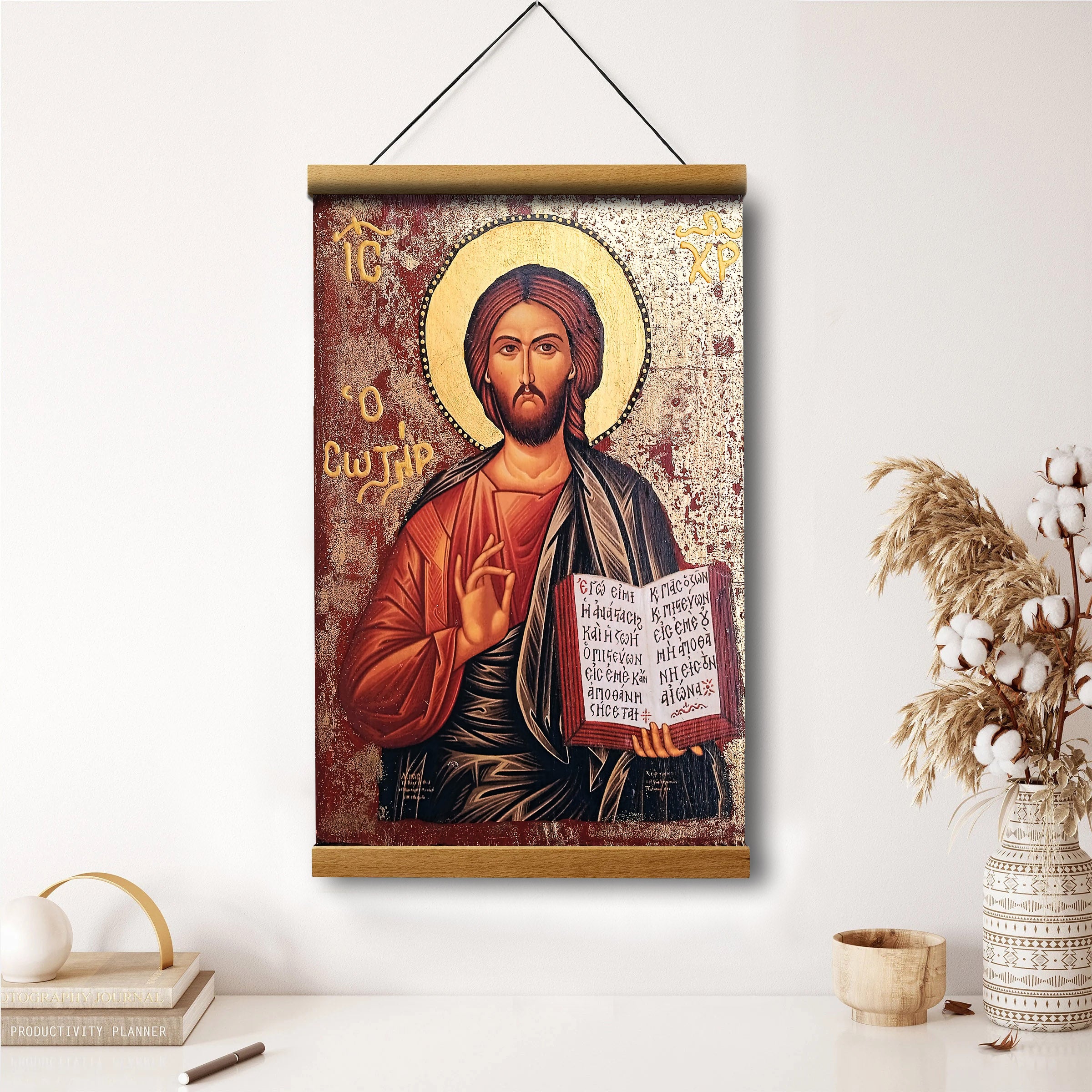 Jesus Christ Religious Hanging Canvas Wall Art - Jesus Portrait Pictur ...