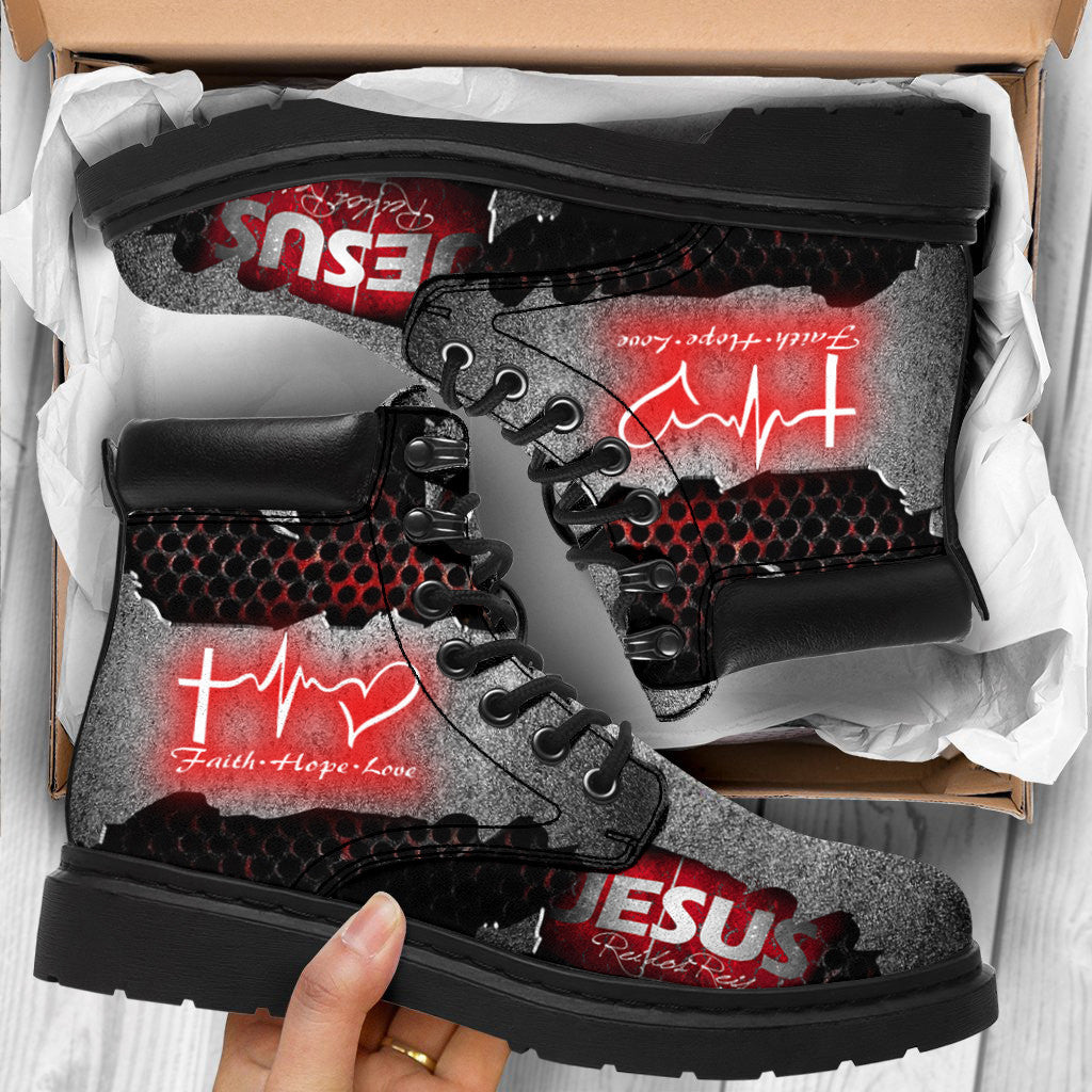 Jesus Faith Hope Love Leather Boots 1 - Christian Shoes For Men And Wo ...