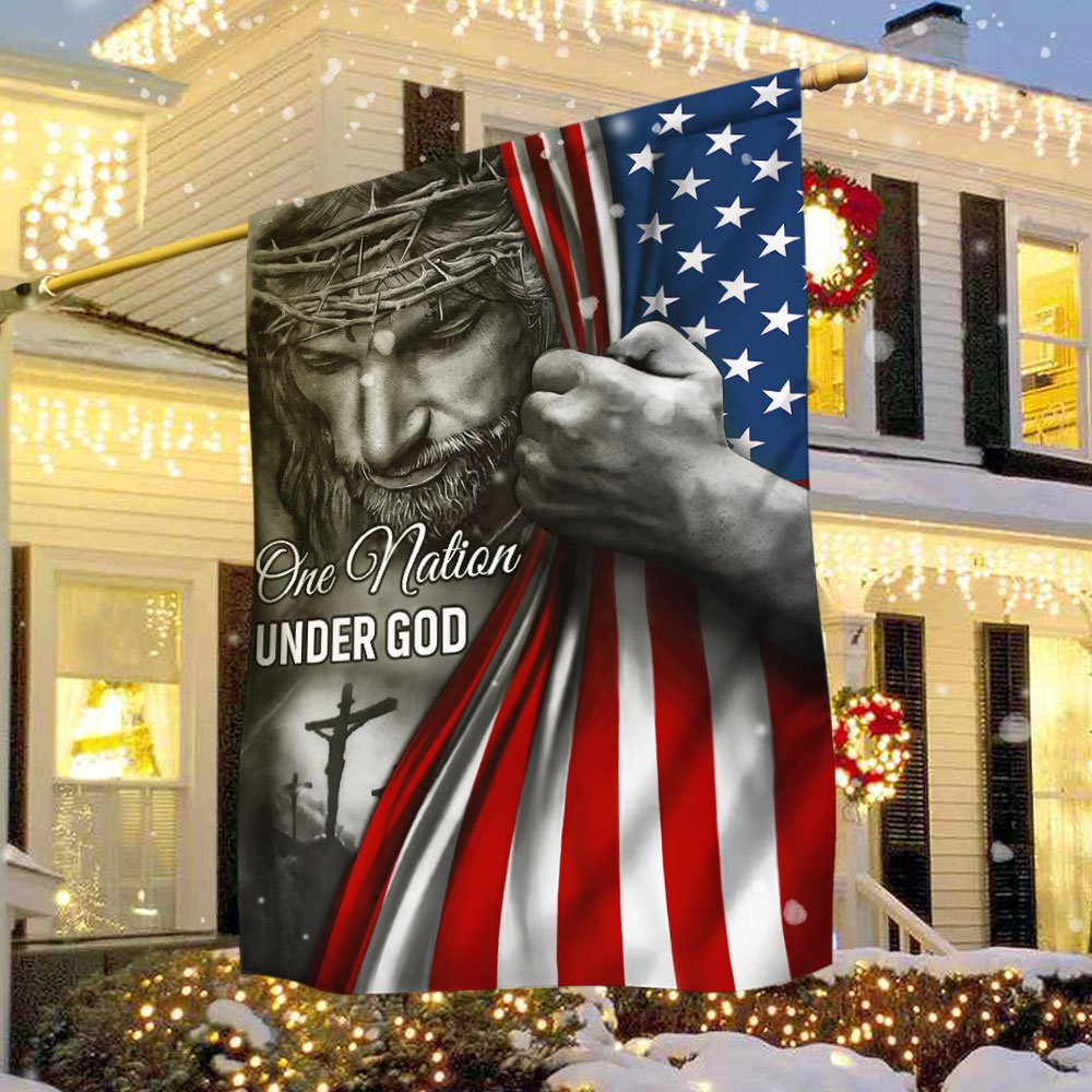 Jesus Flag. One Nation Under God Jesus Flag - Outdoor House Flags - De ...