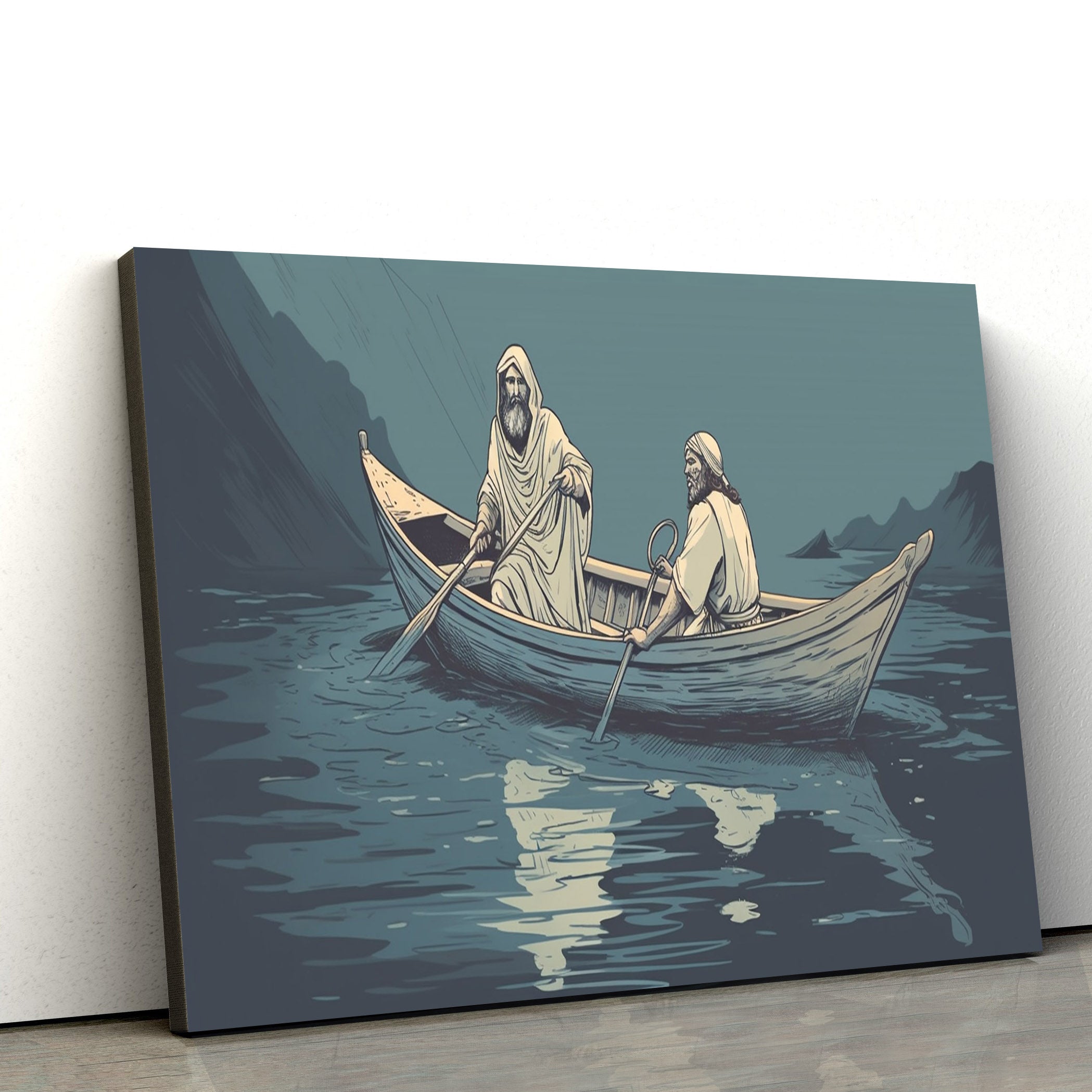 Jesus In Boat Near Man 2 - Canvas Pictures - Jesus Christ Canvas - Chr ...