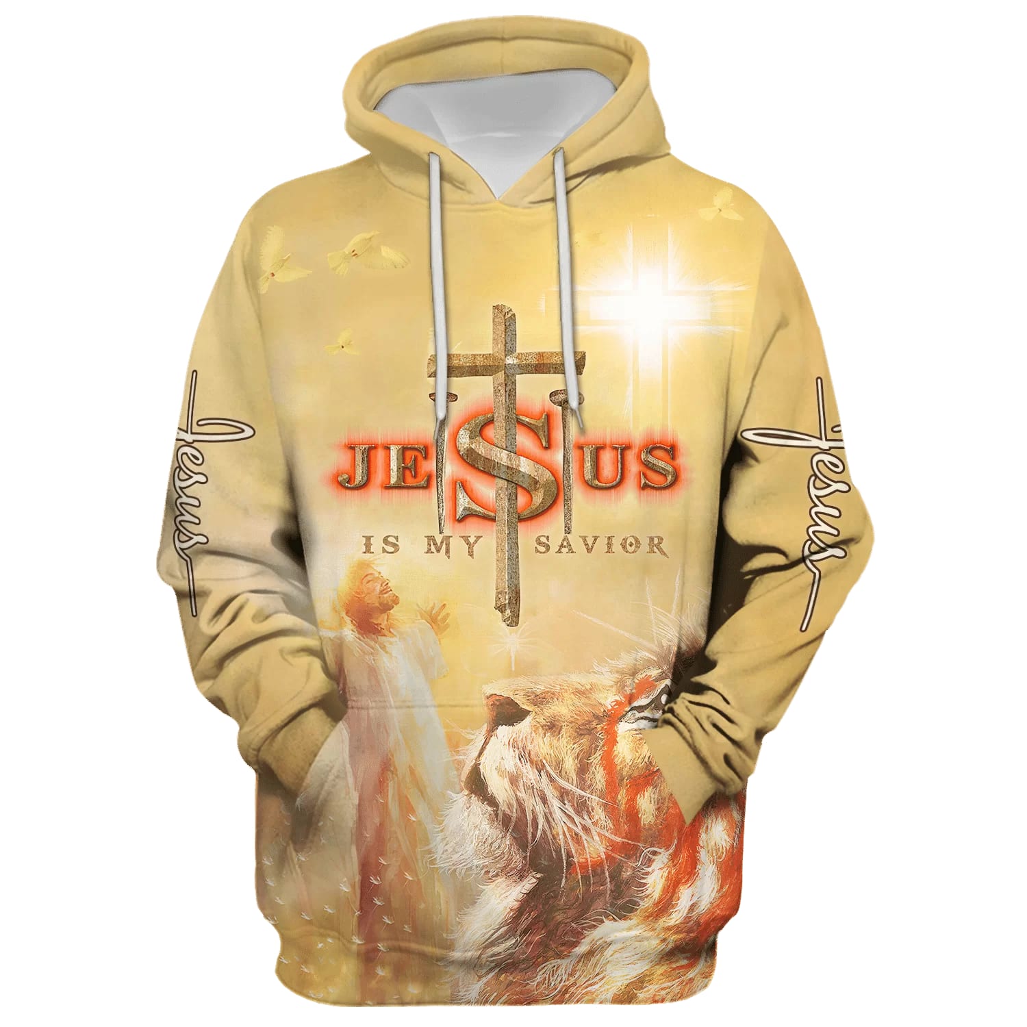 Jesus Is My Savior - Jesus And Lion Hoodie - Men & Women Christian Hoo ...