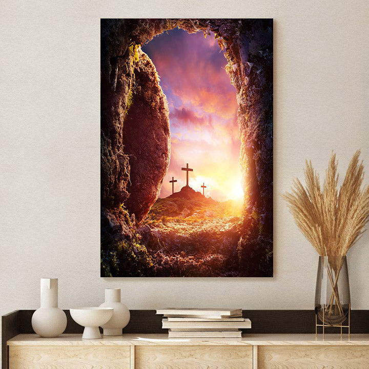Jesus Is Risen Cross - Canvas Pictures - Jesus Canvas Art - Christian ...