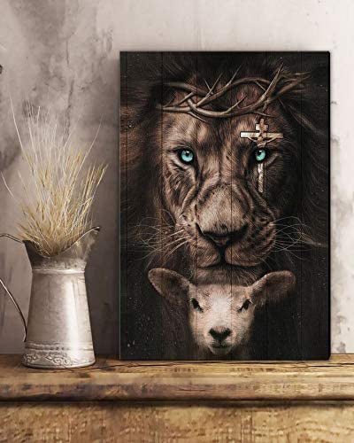 Jesus Lion And Sheep Faith 1 Canvas Posters - Christian Wall Posters ...