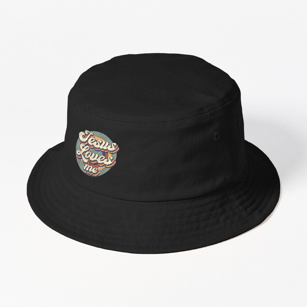 Jesus Loves Me Vintage God Christian Believers Lover Bucket Hat ...