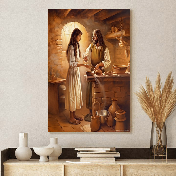 Jesus Meets A Woman In The Kitchen - Canvas Picture - Jesus Christ Can ...