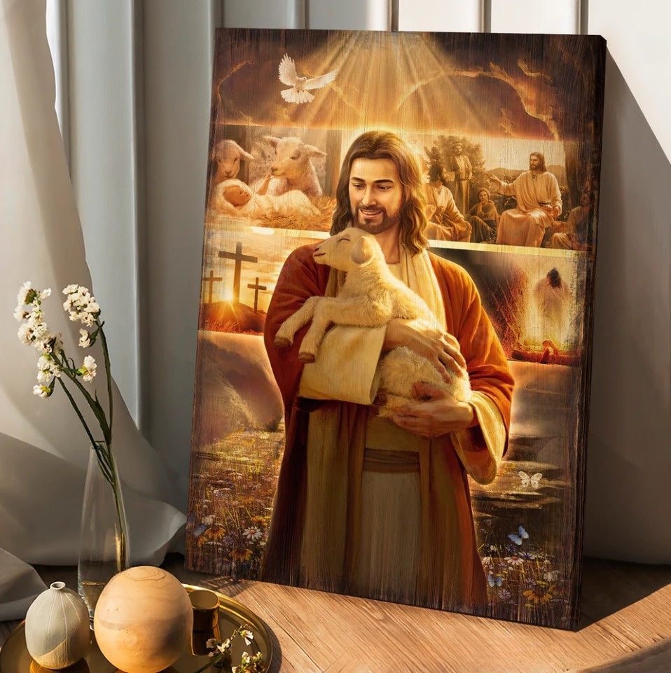 Jesus Painting Lamb Of Jesus Heaven Light Jesus Life Canvas Wall Art ...