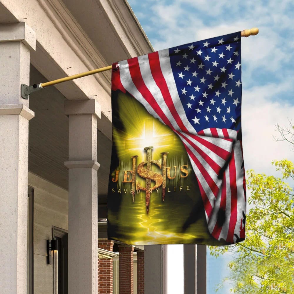 Jesus Saved My Life Christian House Flag - Christian Garden Flags - Ch ...
