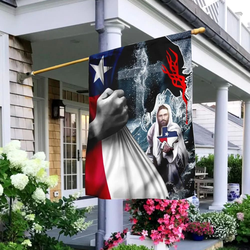 Jesus Saves God Bless House Flag - Christian Garden Flags - Christian ...