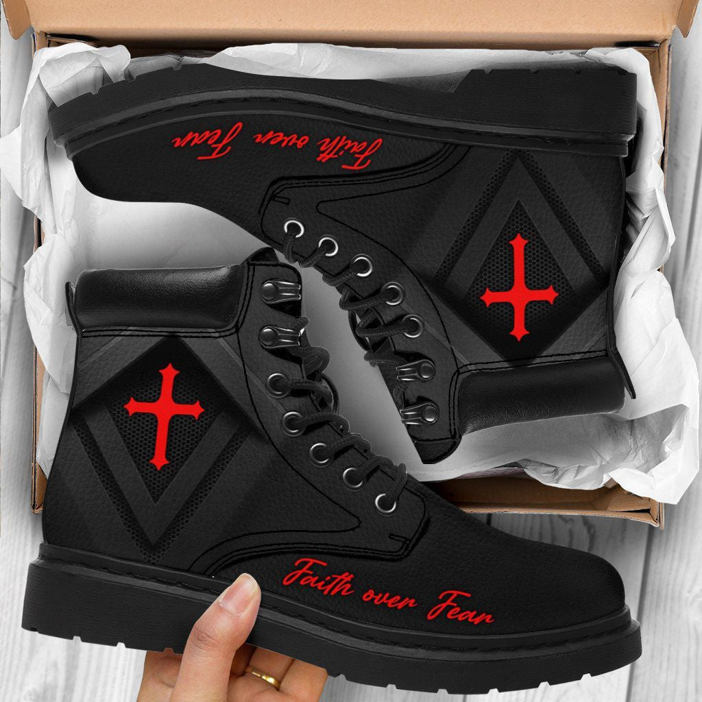 Jesus Leather Boots Cross - Christian Shoes For Men And Women – Ciaocustom