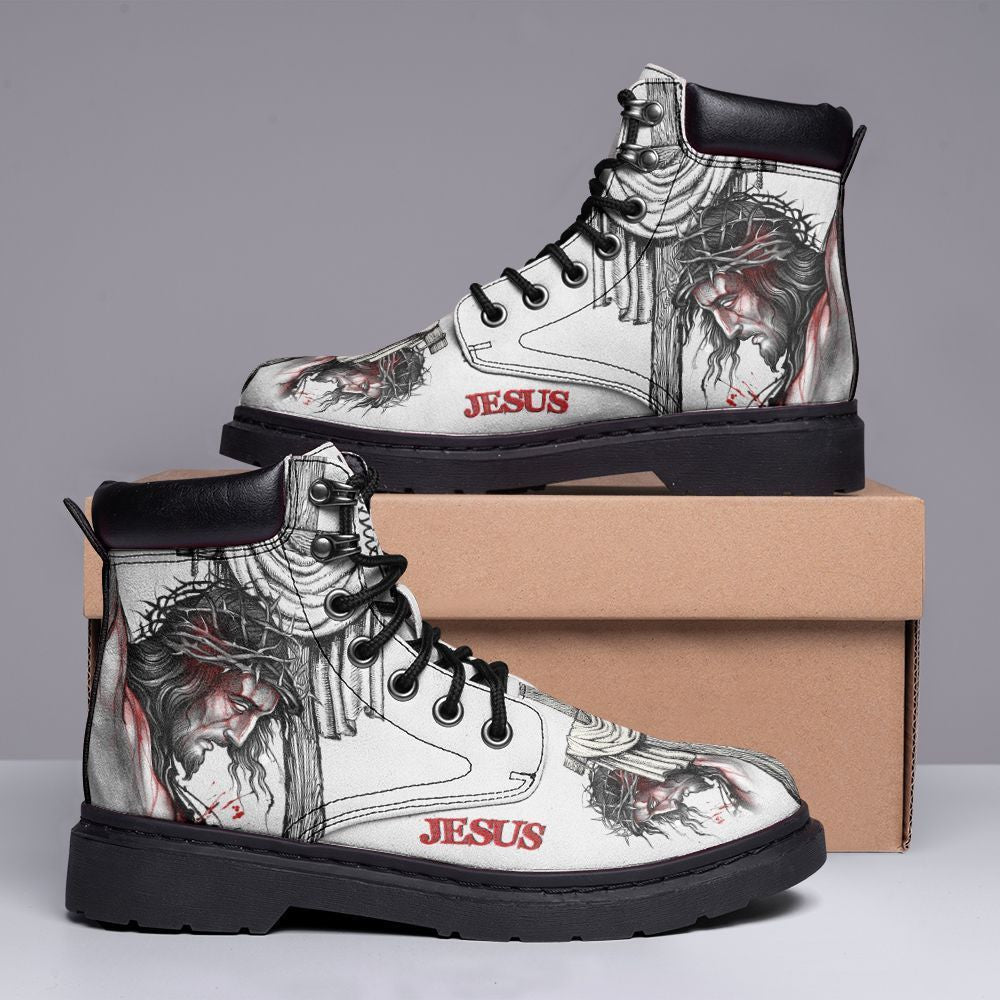Jesus Leather Boots White - Christian Shoes For Men And Women – Ciaocustom